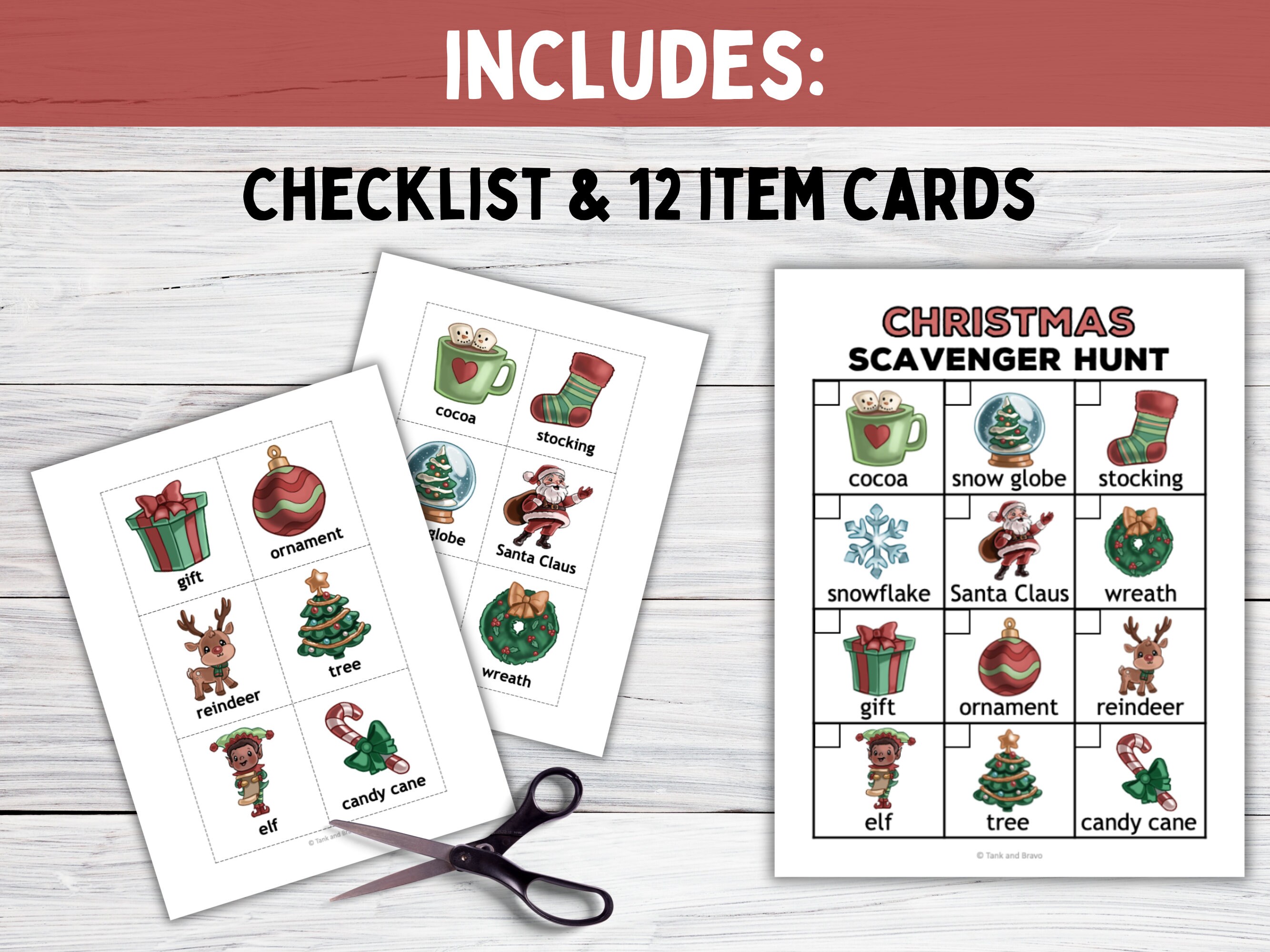 Christmas Scavenger Hunt Preschool Activities | Xmas Holiday Classroom ...