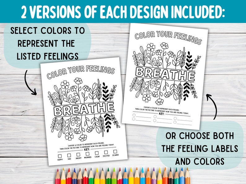 Feelings Emotions Coloring Page for Kids Teens and Adults | Therapy ...