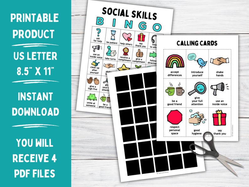 Social Skills Skills BINGO Game for Kids and Teens, Classroom SEL or ...