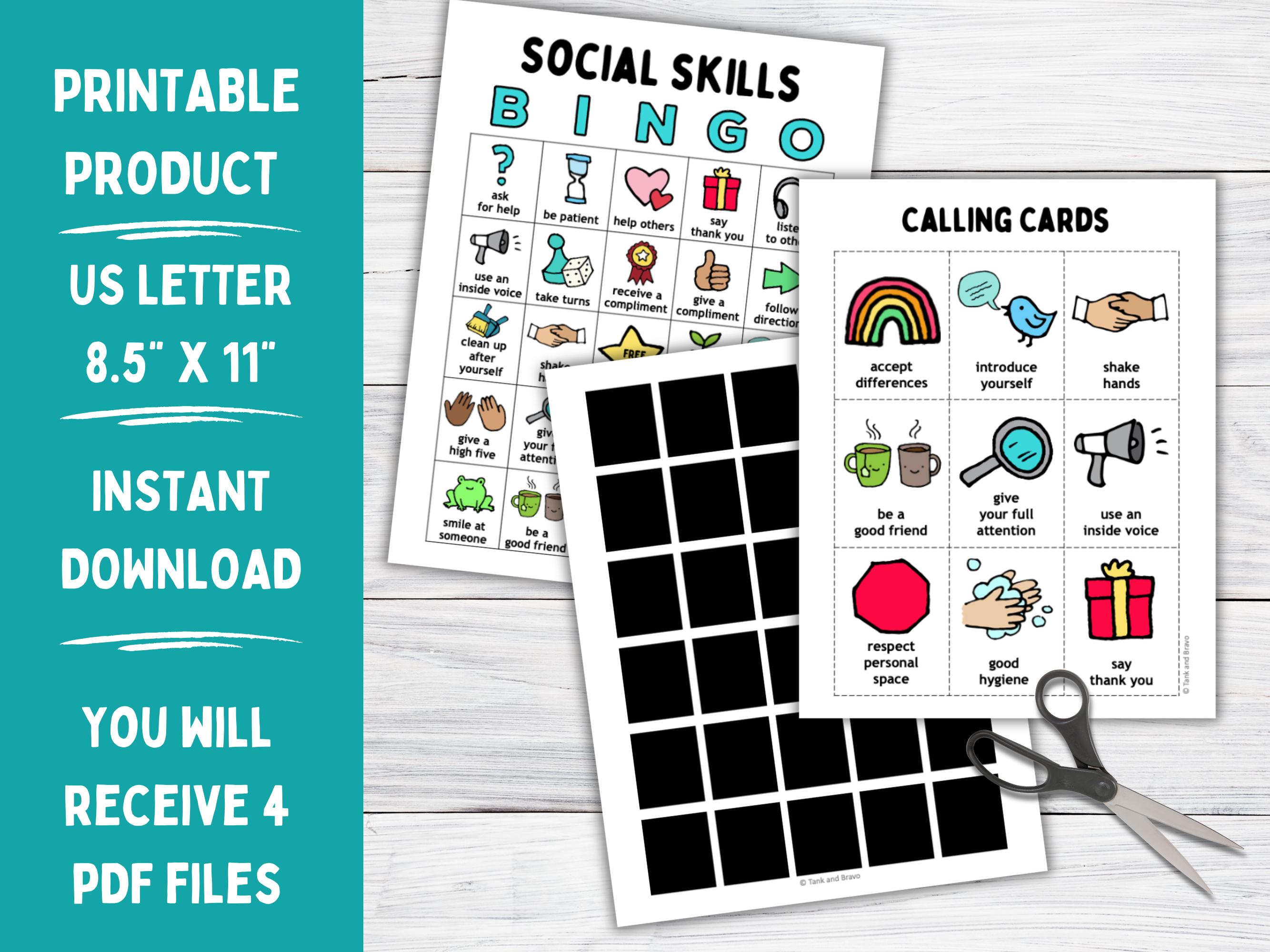 Social Skills Skills BINGO Game for Kids and Teens, Classroom SEL or ...
