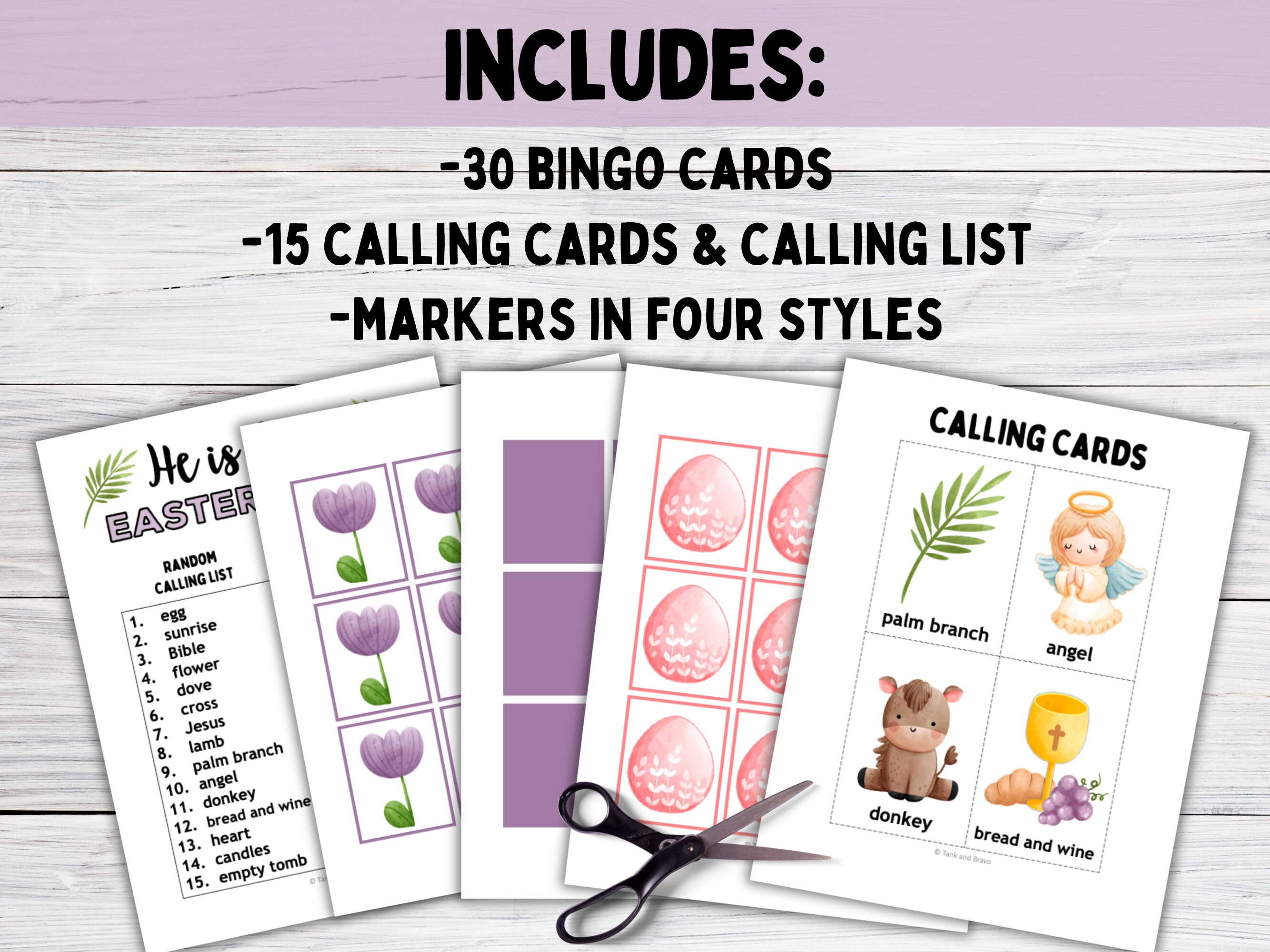 Christian Preschool Easter Printable BINGO Card for Kids, Religious ...