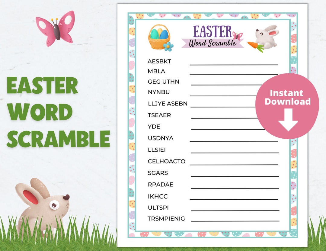 Easter Word Scramble for Kids Printable Word Game Classroom Activity - Etsy