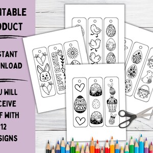 Easter Coloring Bookmarks Printable | Coloring Page for Kids | Spring ...
