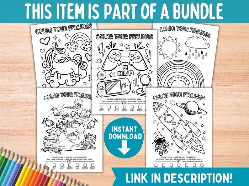 Feelings Coloring Page for Kids | Emotions Check-in Therapy Worksheet ...