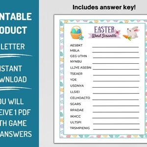 Easter Word Scramble for Kids | Printable Word Game | Classroom ...