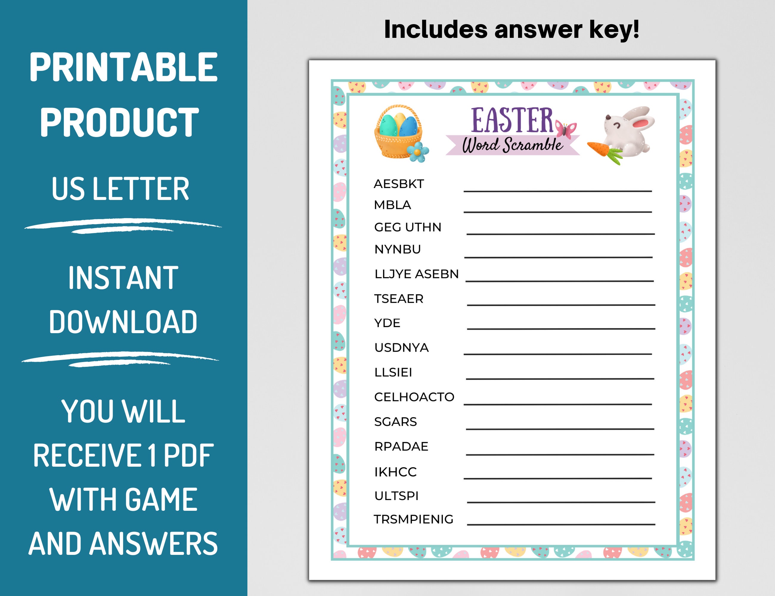 Easter Word Scramble for Kids | Printable Word Game | Classroom ...
