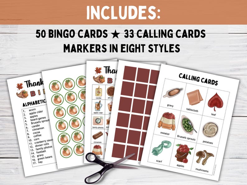 Thanksgiving BINGO Card for Kids and Teens, Printable Classroom Kids ...