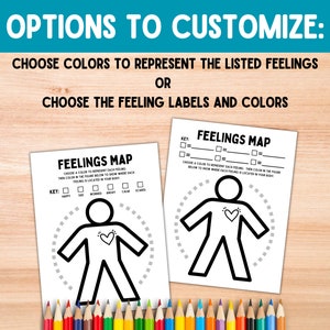Mental Health Feelings Map Worksheet for Kids| Mapping Emotions on Body ...