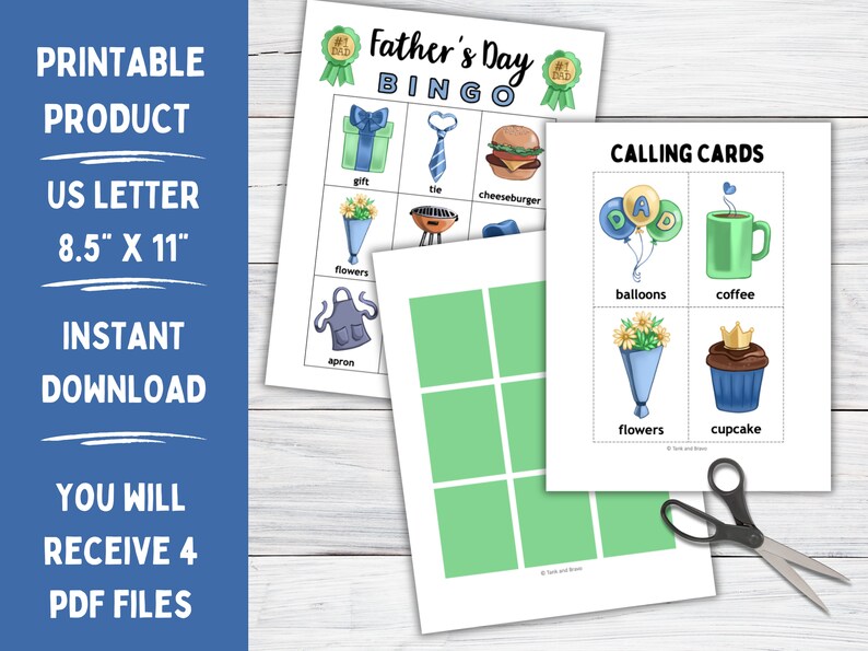 Fathers Day BINGO Preschool Activities, Father's Day Printable ...