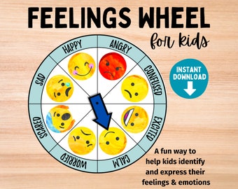 Emotions Feelings Wheel for Kids and Teens Weather Feelings Chart ...