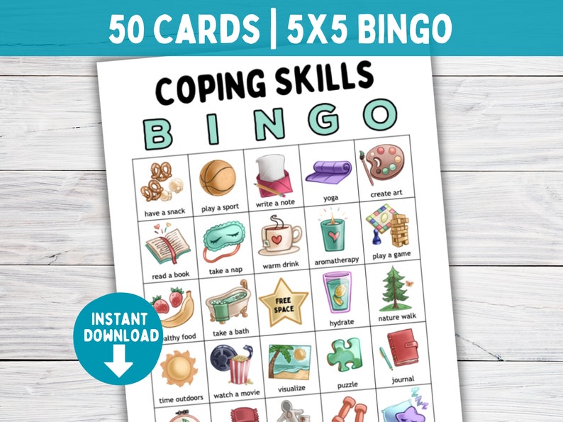 Coping Skills BINGO Game for Kids and Teens, Classroom SEL or ...