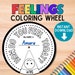 Feelings Wheel Coloring Craft for Kids | Wheel of Emotions Chart ...
