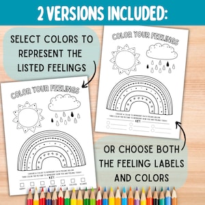 Feelings Coloring Page for Kids Emotions Check-in Therapy Worksheet ...
