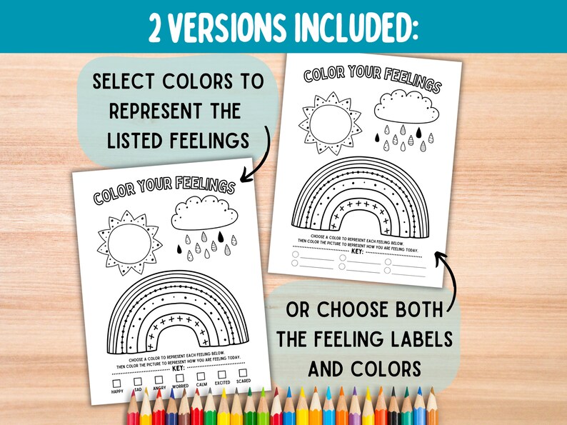 Feelings Coloring Page for Kids Emotions Check-in Therapy Worksheet ...