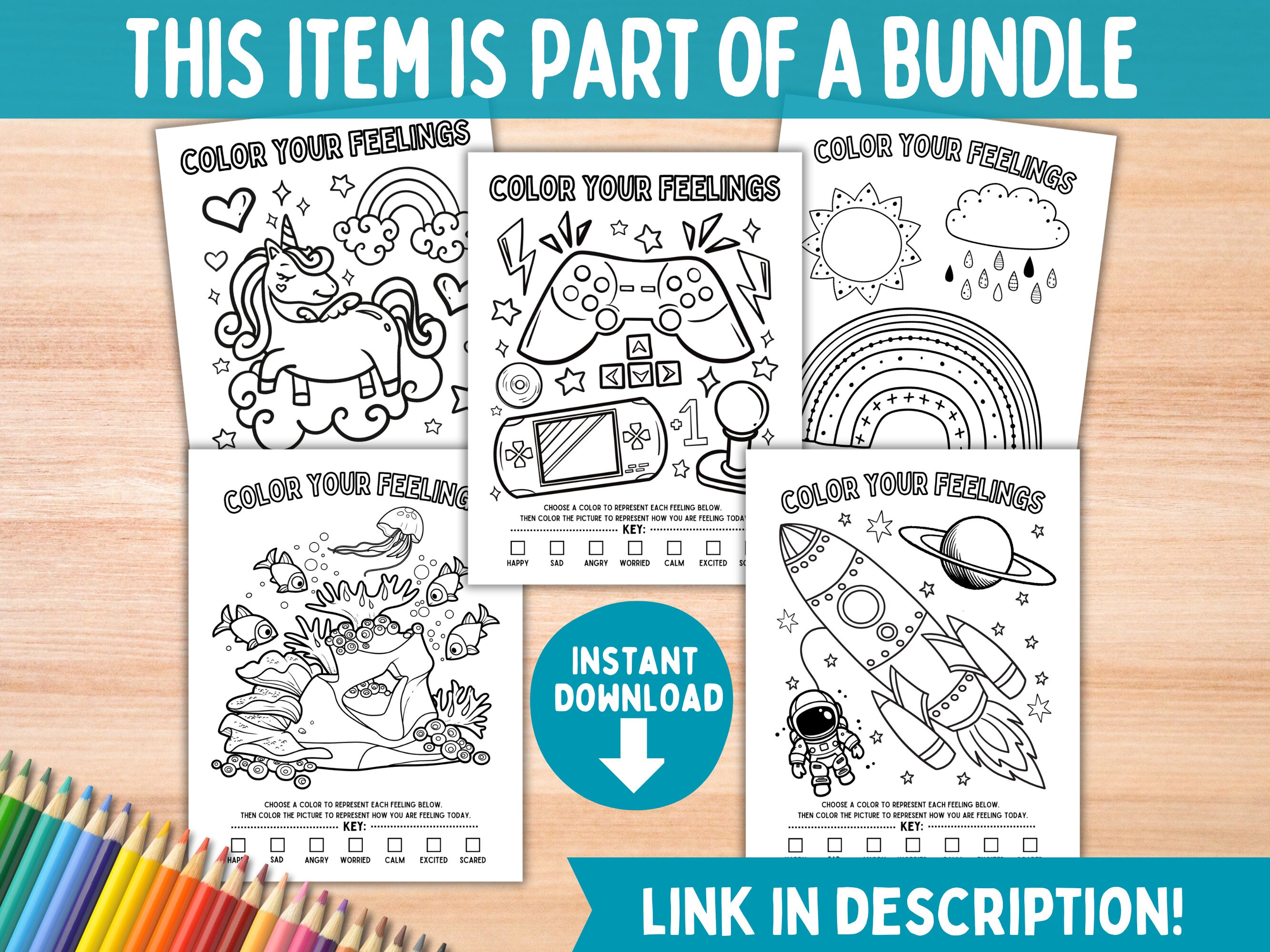 Feelings Coloring Page for Kids | Emotions Check-in Therapy Worksheet ...