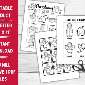Christmas Nativity BINGO Coloring Card Game, Christian Preschool ...