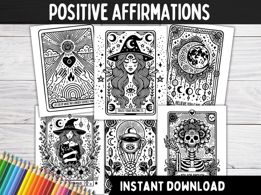Affirmation Coloring Pages for Teens and Adults, Mental Health Art ...