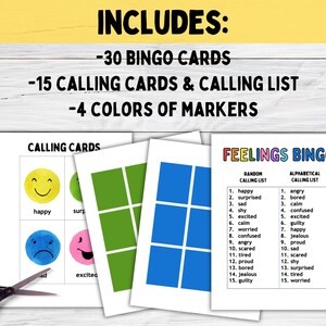 Emotions BINGO Card Preschool Activities | Feelings Printable Classroom ...