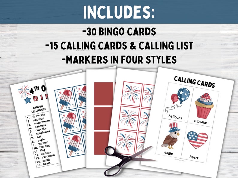 July 4th BINGO Card Preschool Activities, 4th of July Classroom ...