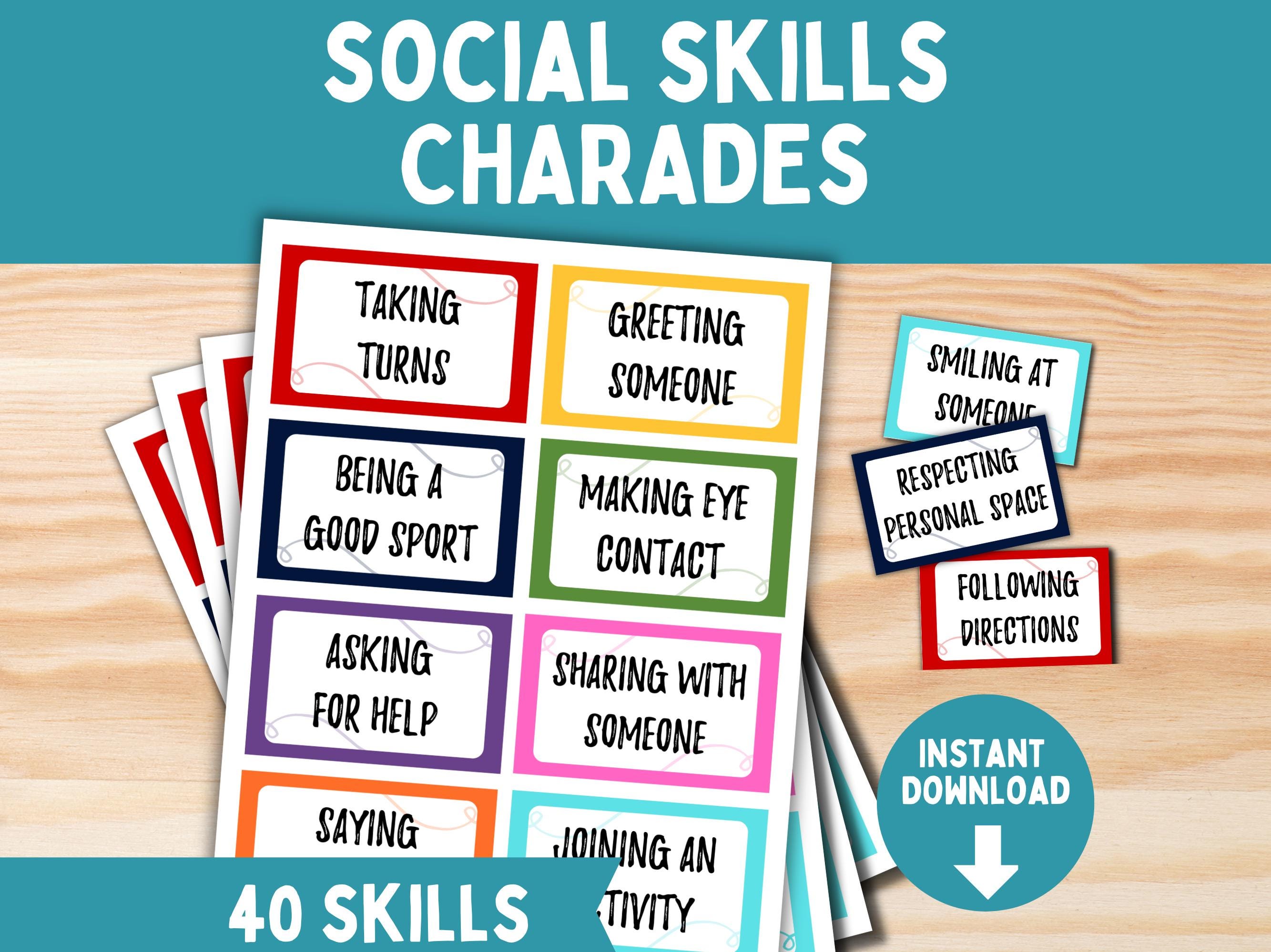 Social Skills Charades Role Play Game for Kids and Teens, Classroom SEL ...