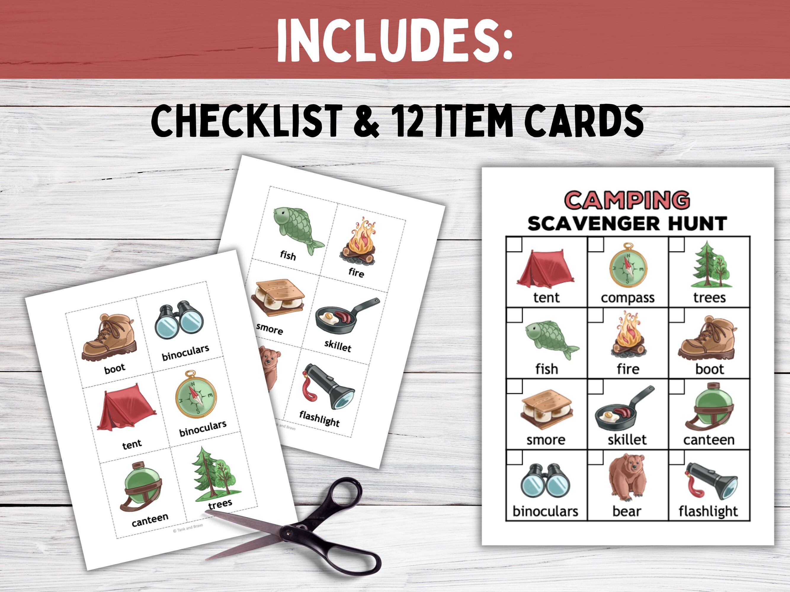 Camping Scavenger Hunt Preschool Activities | Toddler Summer Activity ...