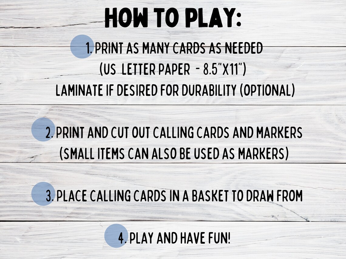 Fathers Day BINGO Card SET, 50 Cards & Markers, Printable Games for ...