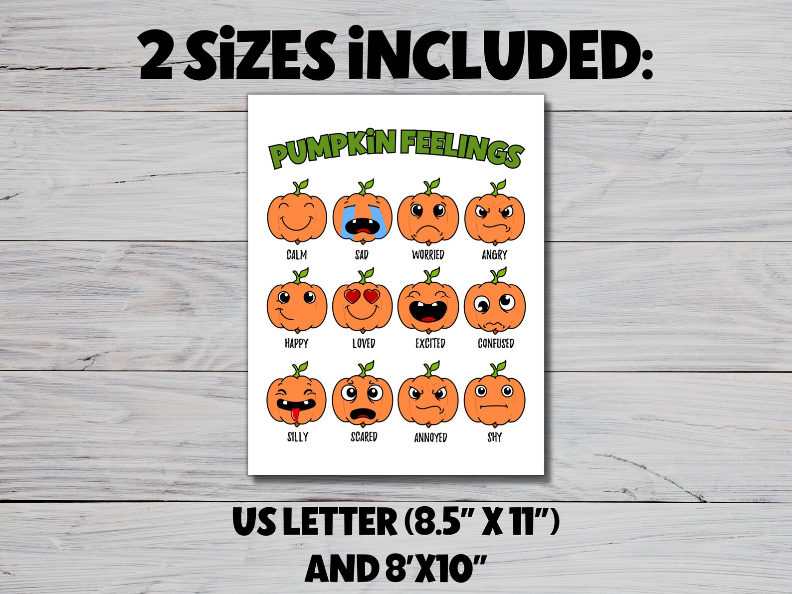 Pumpkin Feelings Chart for Kids | Emotions Poster | Emotional ...