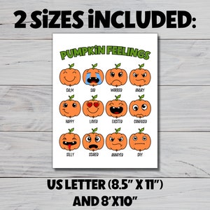 Pumpkin Feelings Chart for Kids | Emotions Poster | Emotional ...