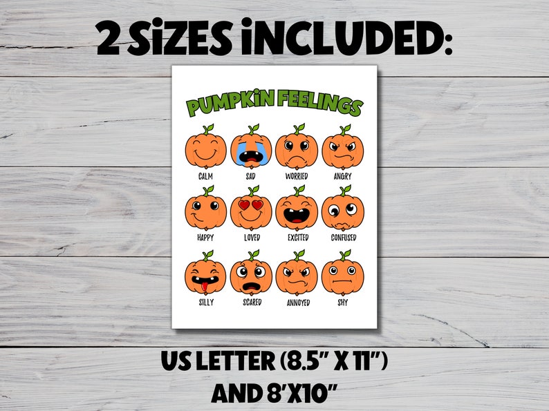 Pumpkin Feelings Chart for Kids | Emotions Poster | Emotional ...