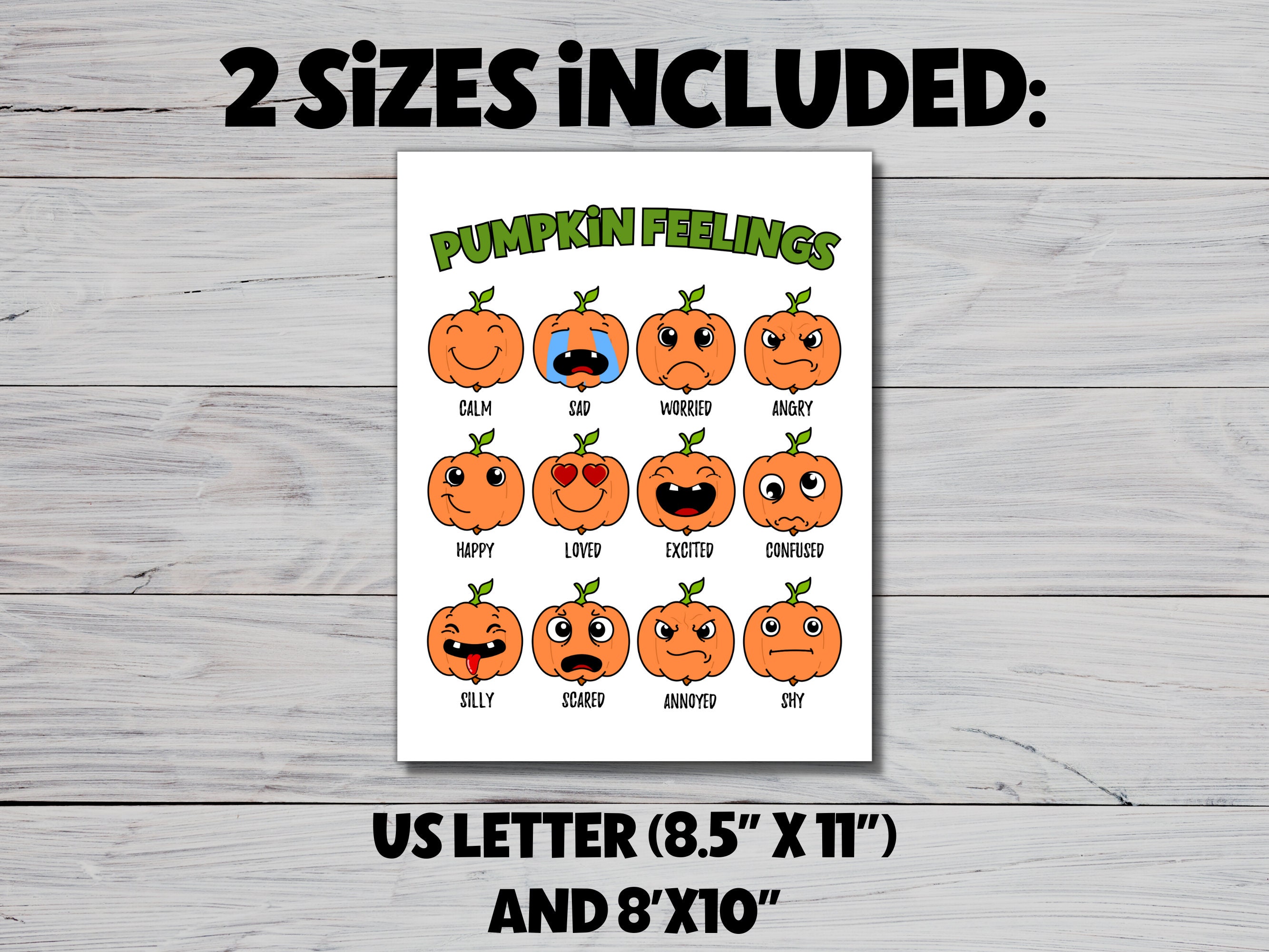 Pumpkin Feelings Chart for Kids | Emotions Poster | Emotional ...