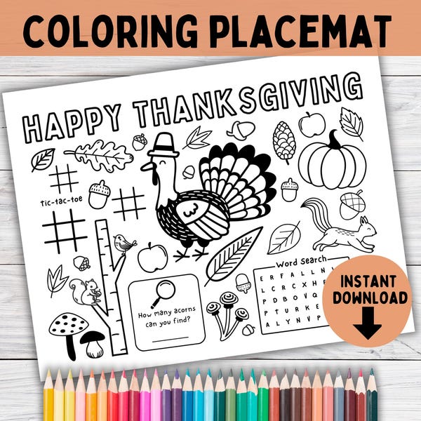 Thanksgiving Placemat - Etsy