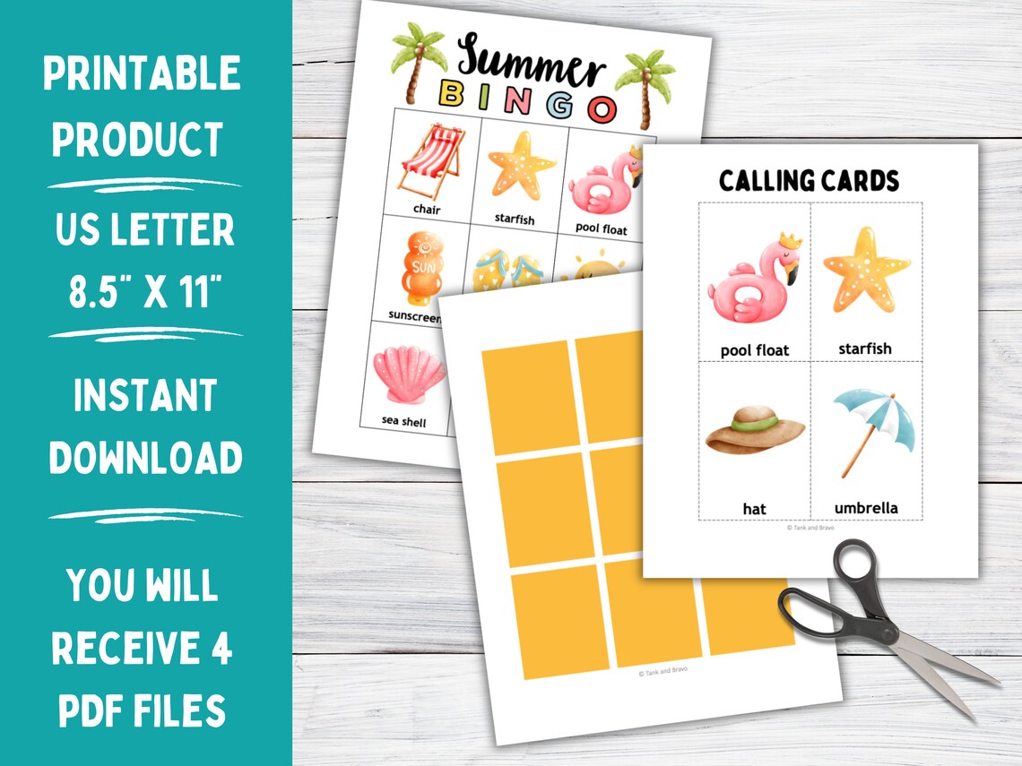 Summer BINGO Card Preschool Activities, End of School Year Printable ...