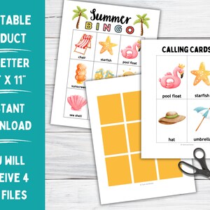 Summer BINGO Card Preschool Activities, End of School Year Printable ...