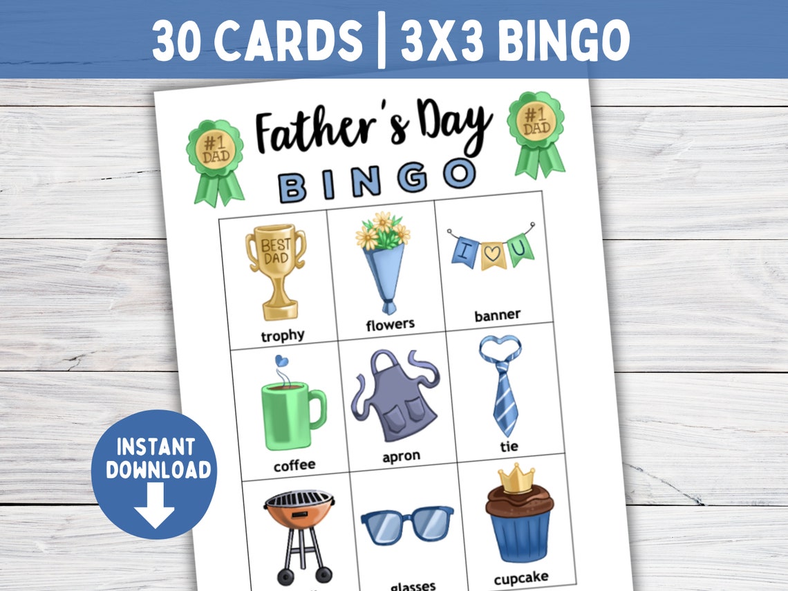 Fathers Day BINGO Preschool Activities, Father's Day Printable ...