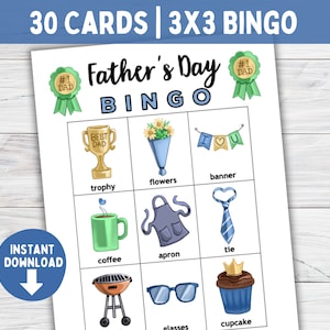Fathers Day BINGO Preschool Activities, Father's Day Printable ...