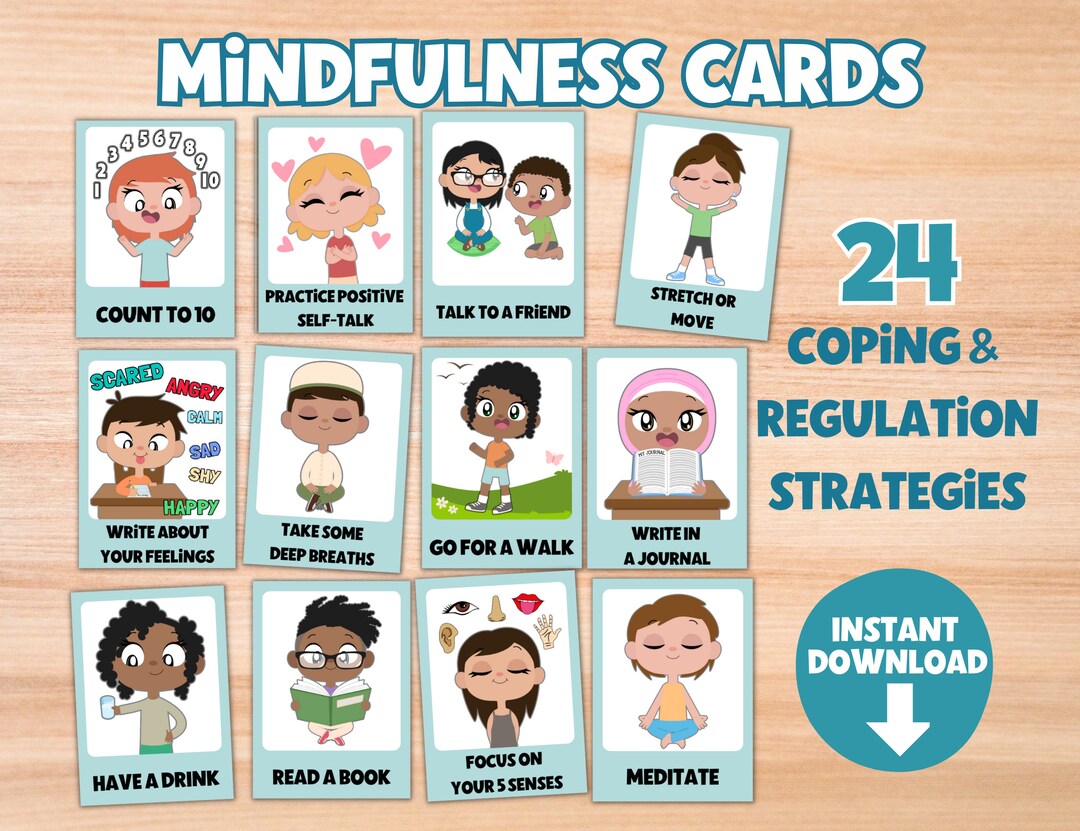 Mindfulness Coping Skills Cards for Kids Printable | Calm Corner ...