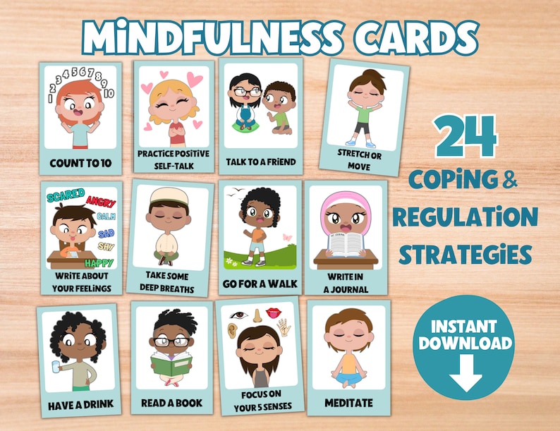 Mindfulness Coping Skills Cards for Kids Printable | Calm Corner ...