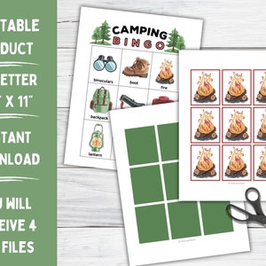 Camping BINGO Card Preschool Activities, Camp Birthday Party Games ...