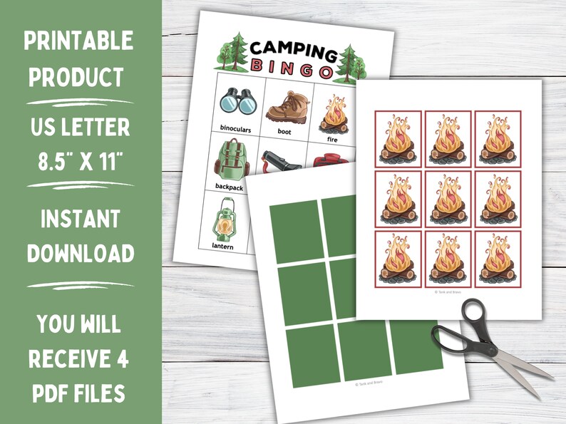 Camping BINGO Card Preschool Activities, Camp Birthday Party Games ...