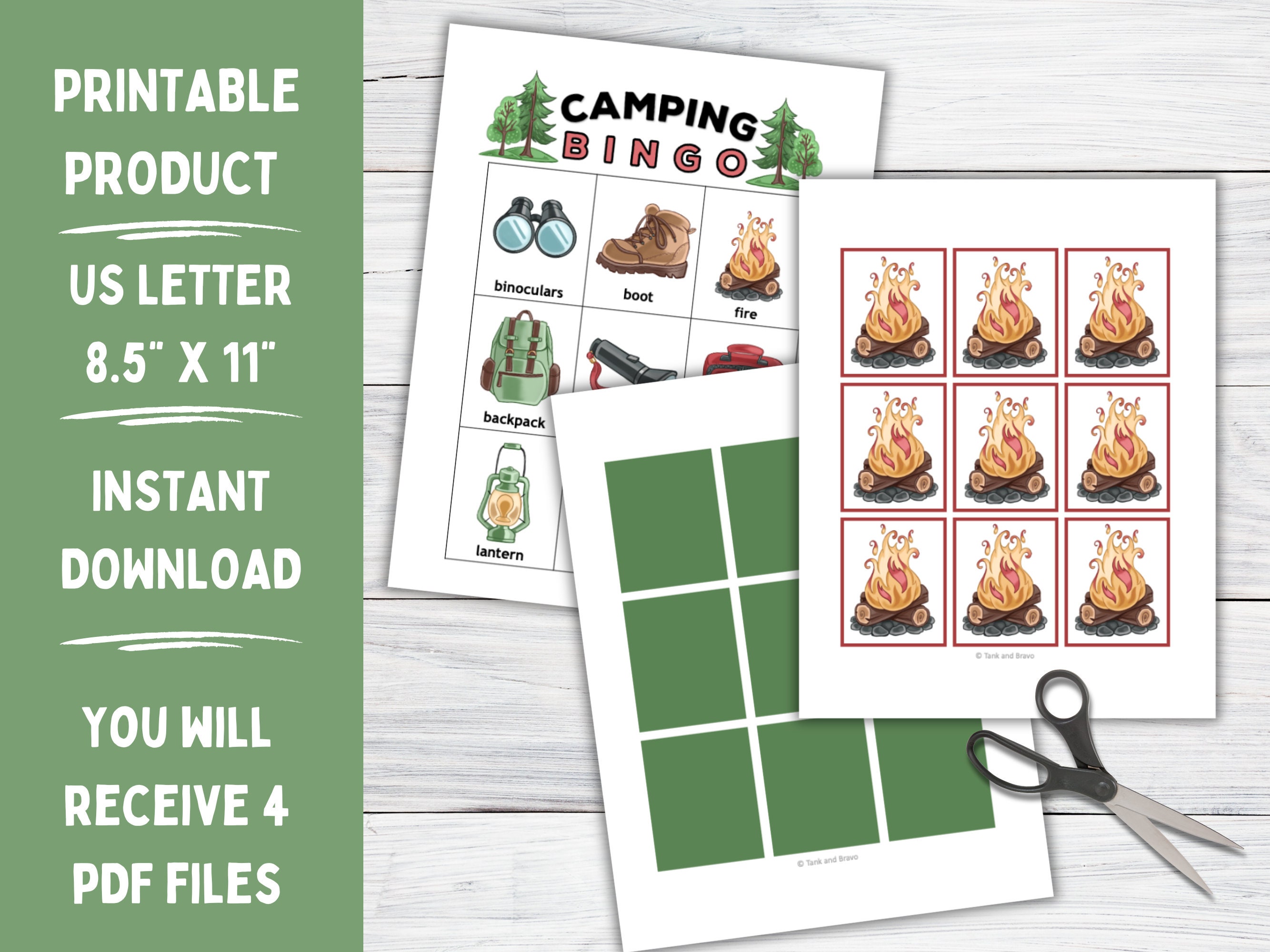 Camping BINGO Card Preschool Activities, Camp Birthday Party Games ...