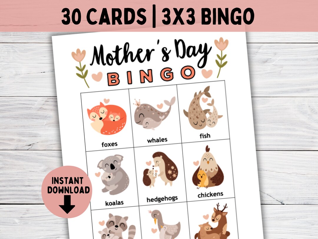 Mothers Day BINGO Card Preschool Activities Mother's Day Printable ...