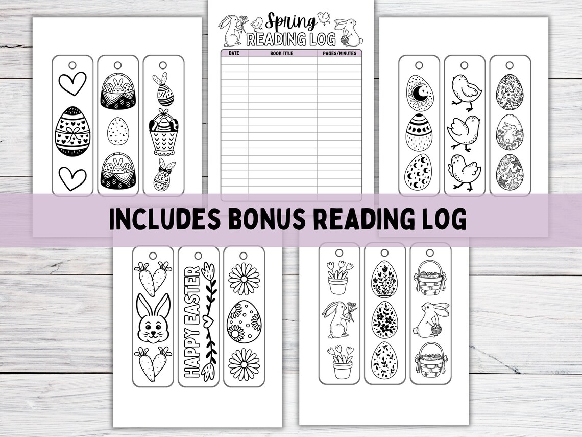 Easter Coloring Bookmarks Printable | Coloring Page for Kids | Spring ...