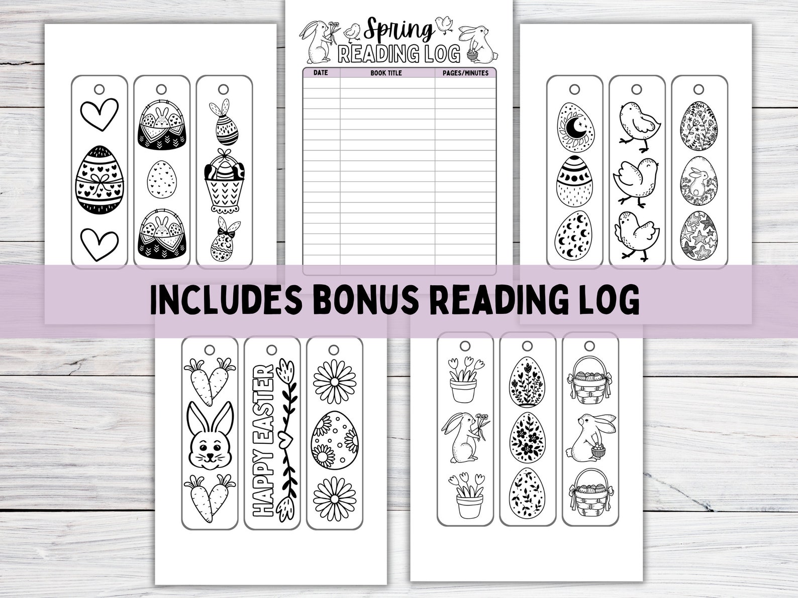 Easter Coloring Bookmarks Printable | Coloring Page for Kids | Spring ...