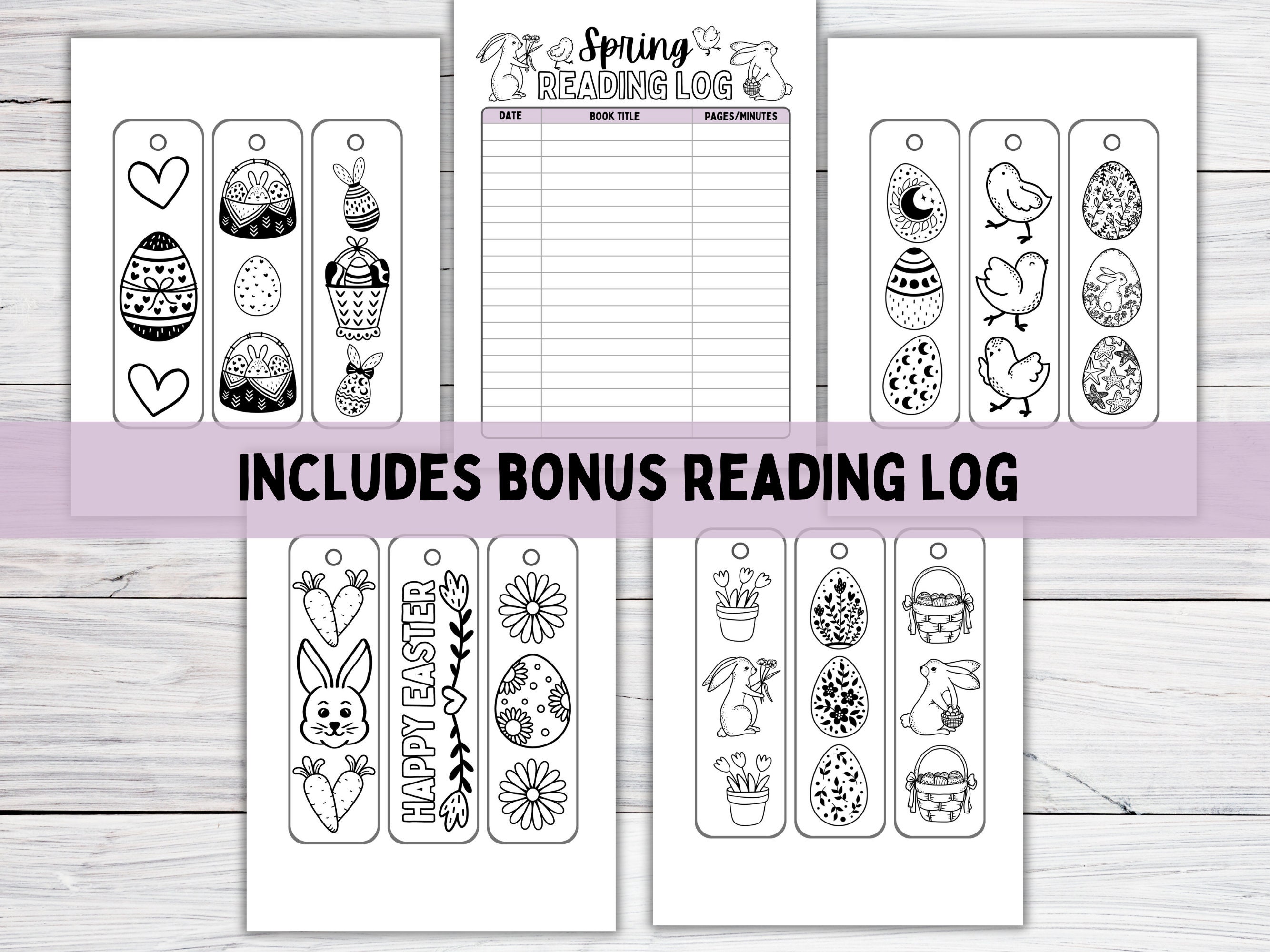 Easter Coloring Bookmarks Printable | Coloring Page for Kids | Spring ...