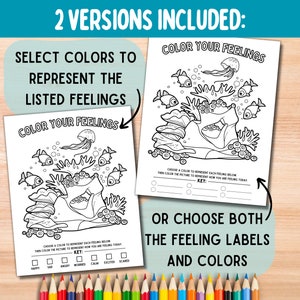 Feelings Emotions Coloring Page for Kids | Art Play Therapy Worksheet ...