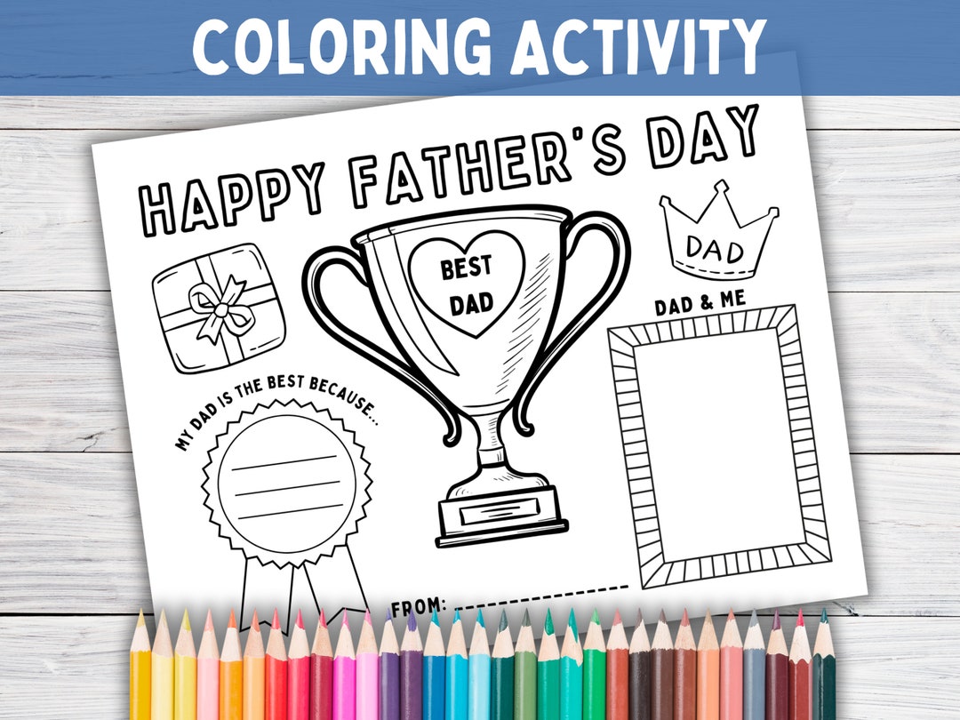 Fathers Day Coloring Placemat Printable | Father's Day Coloring Page ...