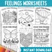 Feelings Coloring Page BUNDLE for Kids Teens or Adults | Emotions Check ...