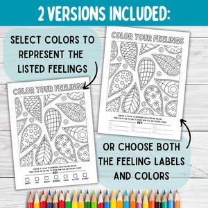 Feelings Coloring Page BUNDLE for Kids Teens or Adults | Emotions Check ...