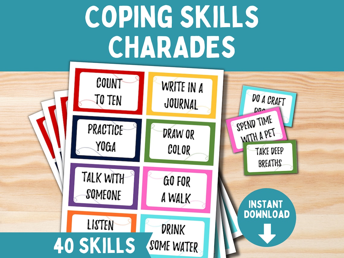 Coping Skills Charades Game for Kids and Teens | Classroom SEL Activity ...