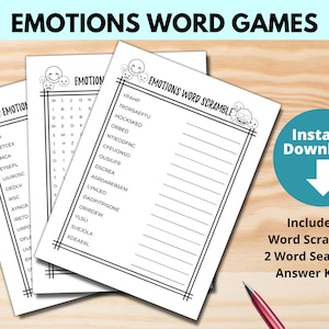 Emotions Word Game for Kids | Classroom SEL Activity | Therapy Tool ...